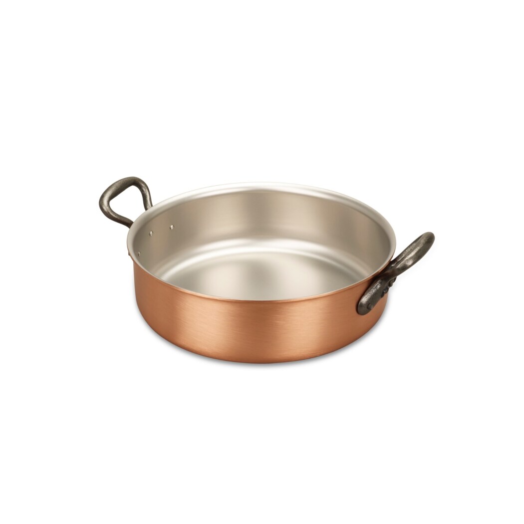 Kochtopf flach bzw. halbhoch – Kupfer Topf mit Eisengriffe – Klassik ...